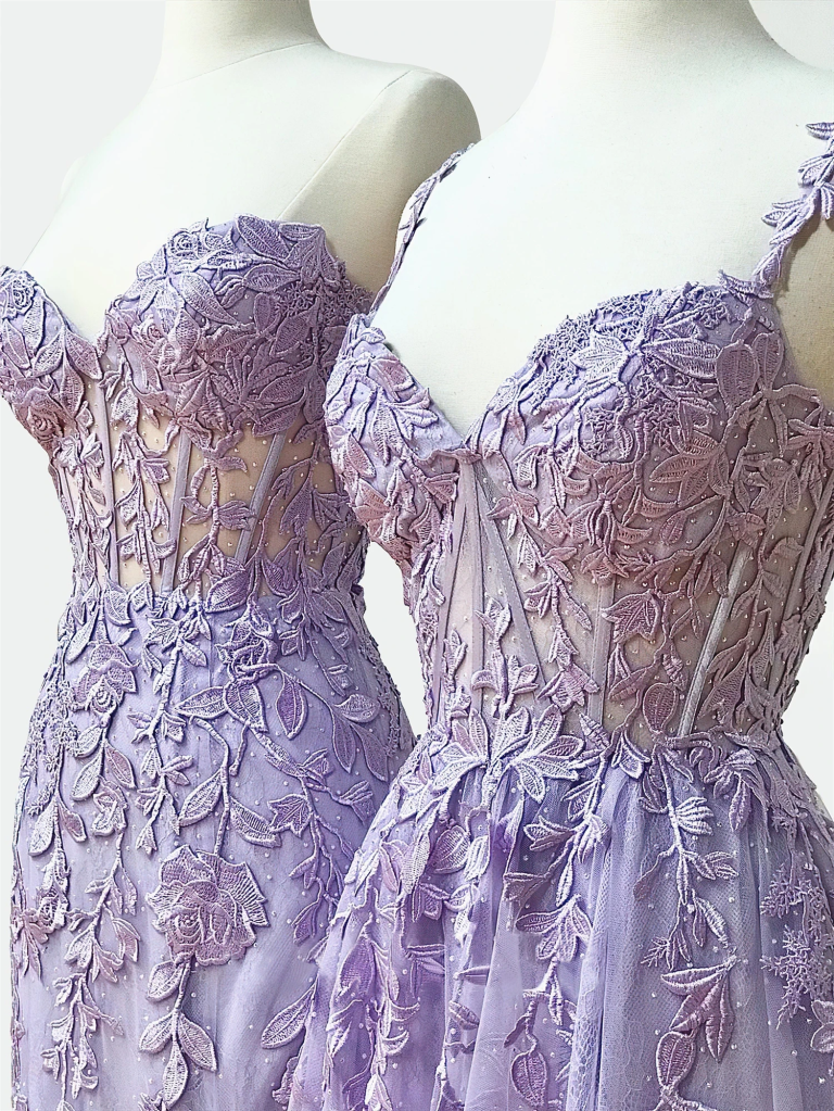 Be the first to review “Purple Long Gown Ball Gown Lace Sweetheart ...