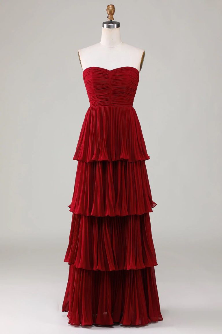 Be the first to review “Strapless Ruffled Multi-layered Long Ball Gown ...