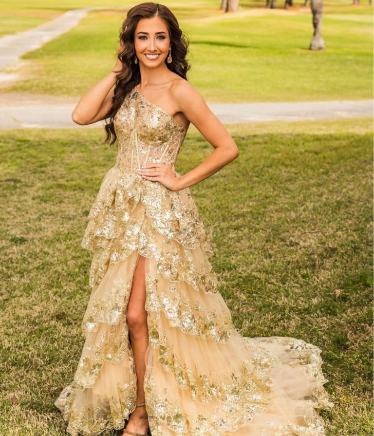 Glitter Ball Gown Tulle Layered Princess Graduation Dress Sweet Wedding ...