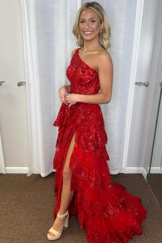 Glitter Ball Gown Tulle Layered Princess Graduation Dress Sweet Wedding ...