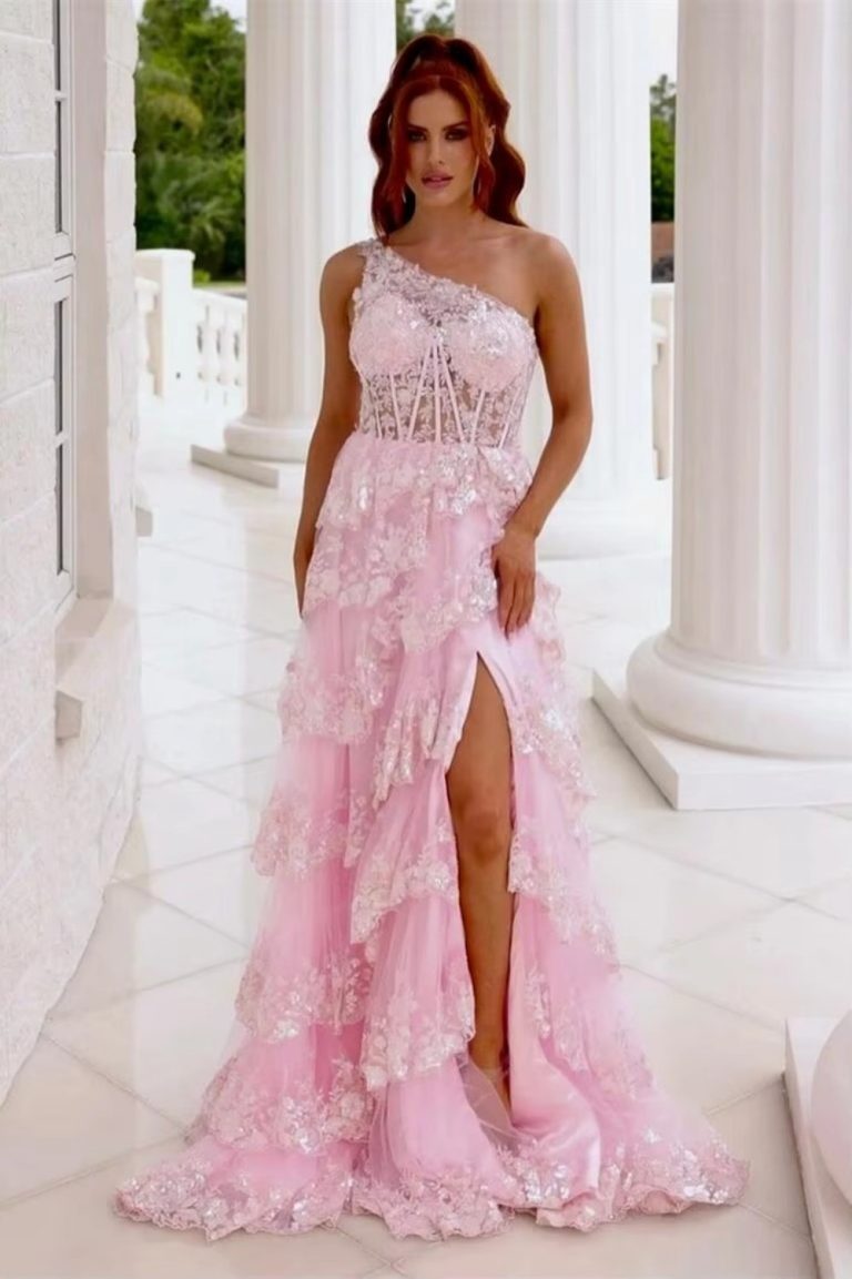 Glitter Ball Gown Tulle Layered Princess Graduation Dress Sweet Wedding ...